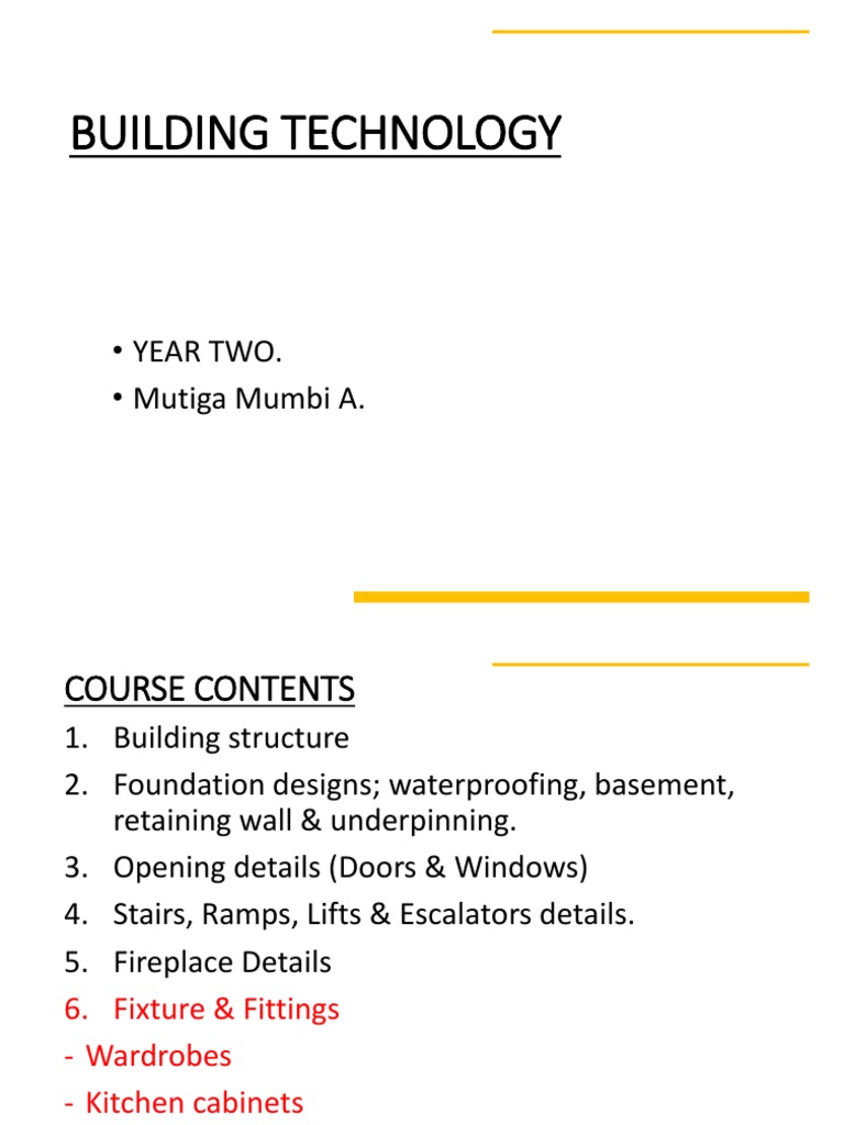 BTECH Presentation Fixtures & Fittings-1 | PDF | Countertop | Kitchen