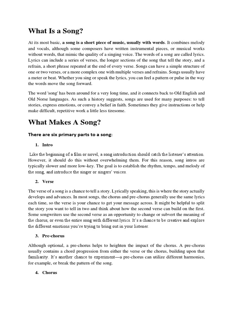 What Is A Song | PDF | Song Structure | Heavy Metal Music