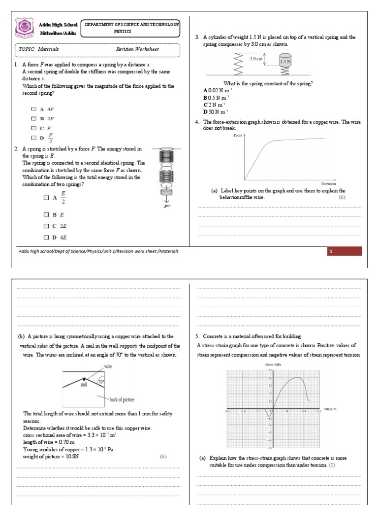 Materials 1 | PDF | Ductility | Young's Modulus