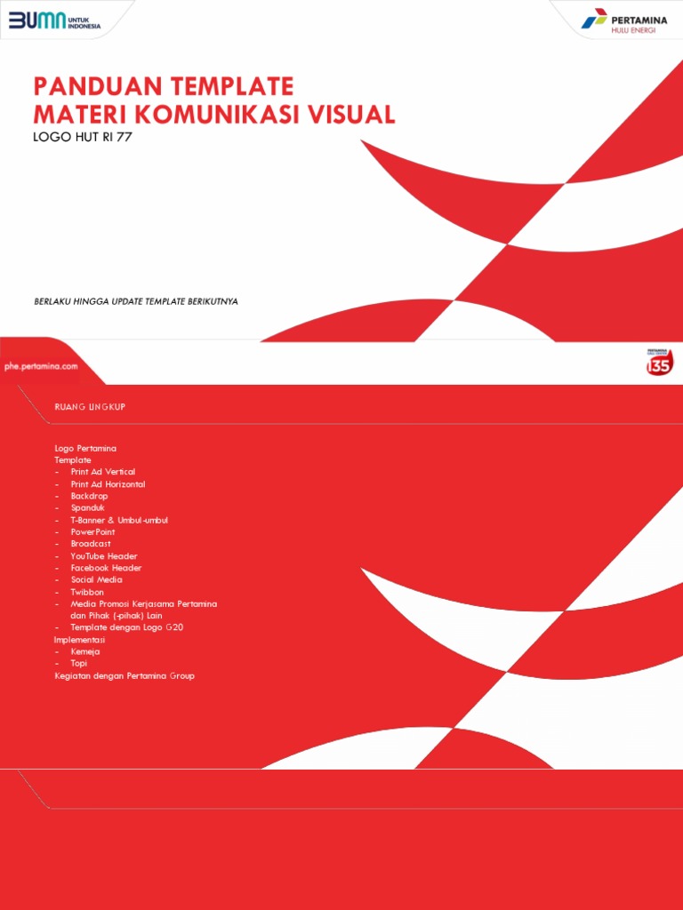 Panduan Template Materi Komunikasi Visual HUT RI 77 - Logo PHE | PDF