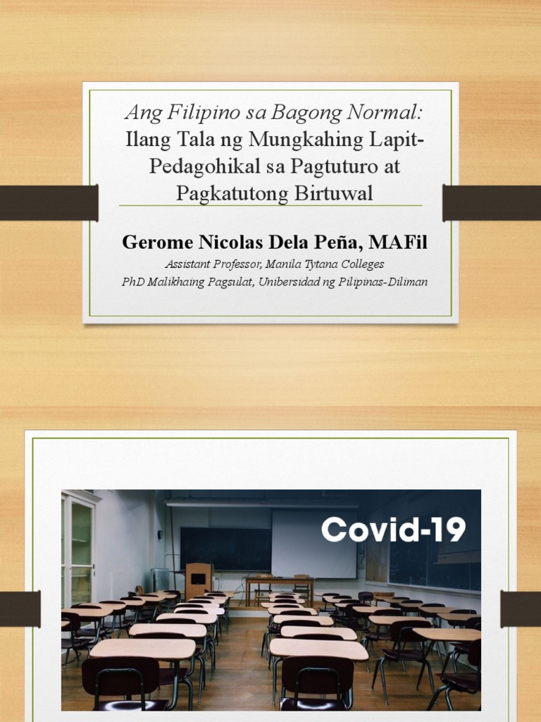 Ang Filipino Sa Bagong Normal - RHS | PDF