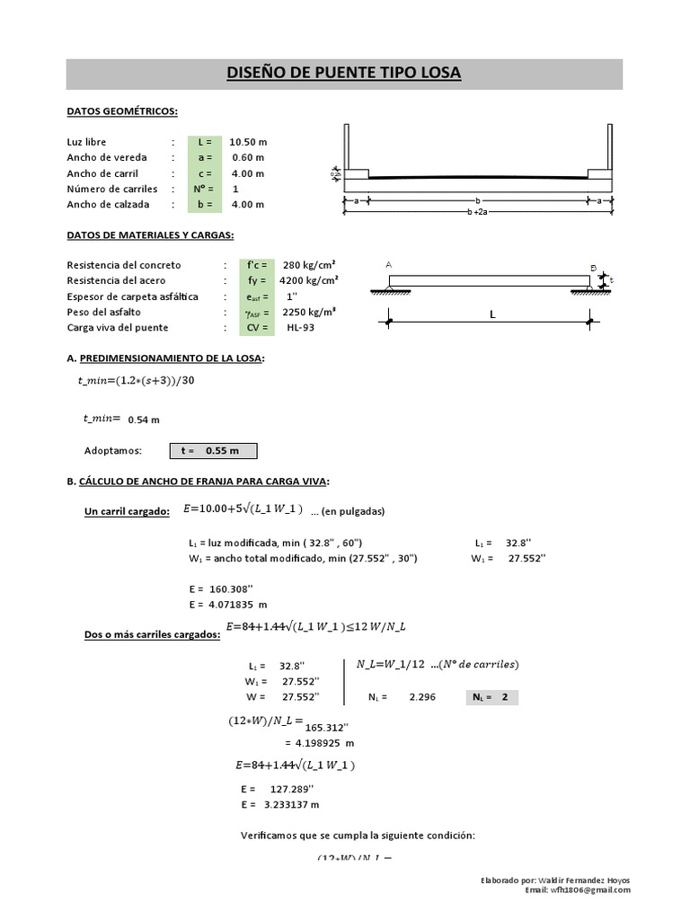 Puente Losa Pdf Ciencia De Los Materiales Mecánica De Sólidos