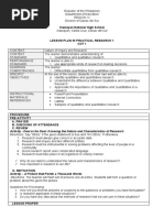 Lesson Plan in Practical Research 1 | PDF | Quantitative Research ...