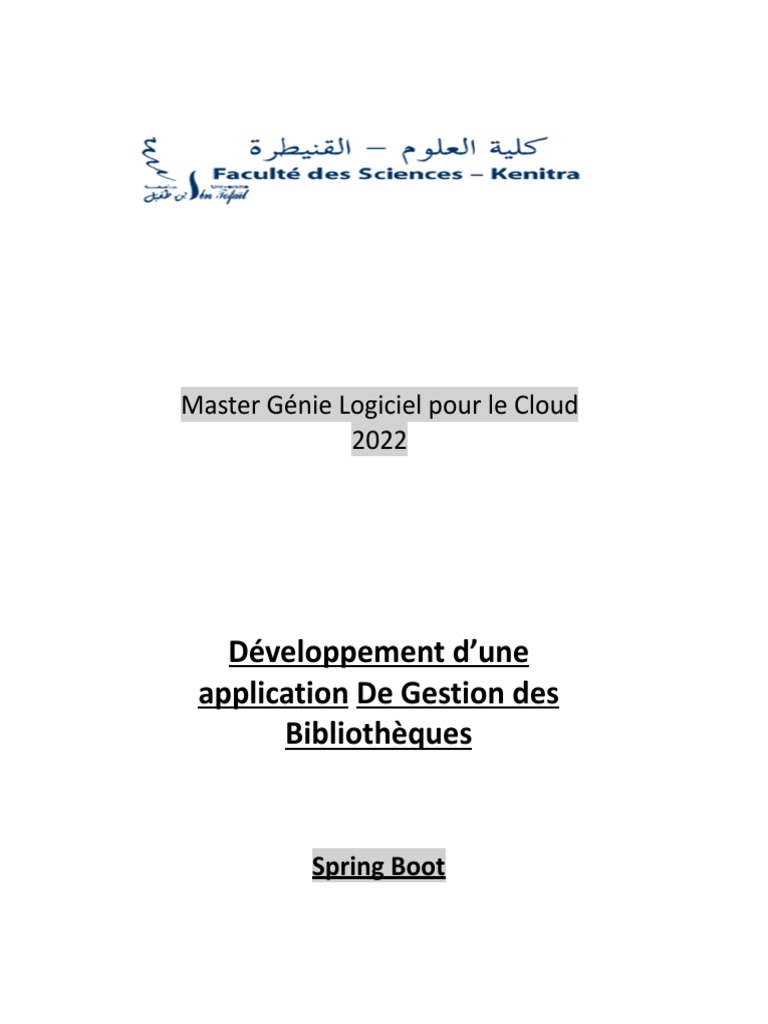 Rapport Spring Boot | PDF | Bases de données | Modèle-vue-contrôleur