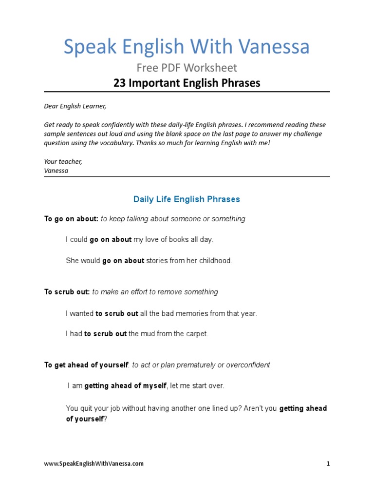 Daily English Phrases for Life | PDF | English Language