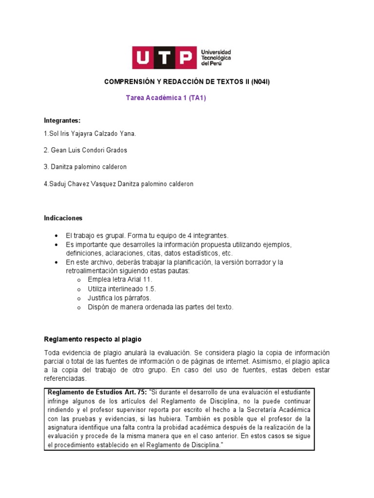 S03 - S04 - Tarea Académica 1 (TA1) - Formato-1-1 | PDF | Estrés (biología) | Sicología