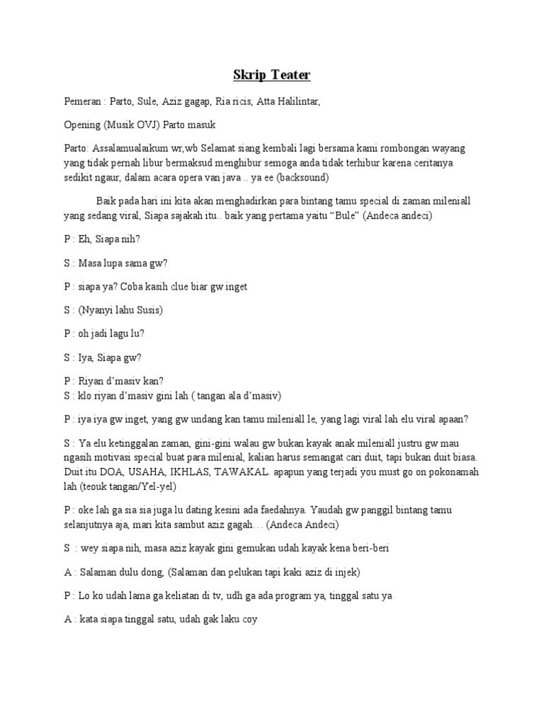 Skrip Teater | PDF