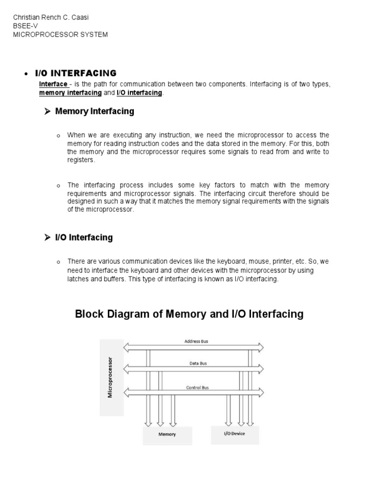 Microprocessor I/O Interfacing Guide | PDF | Computers