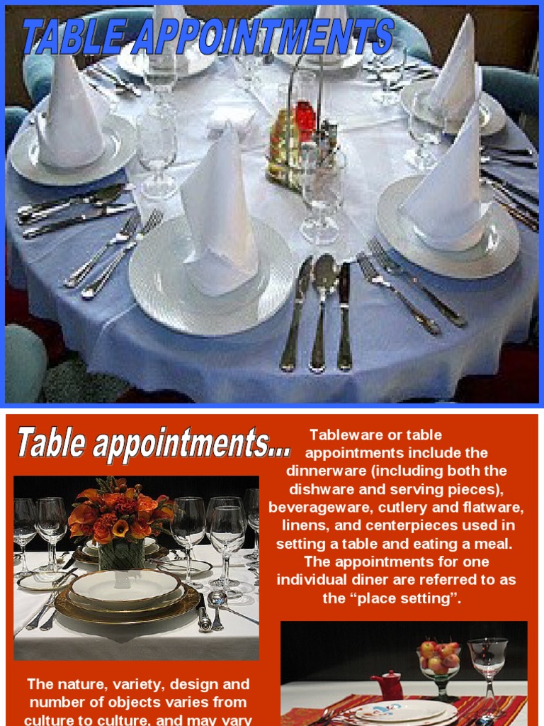 Table Appointments | PDF | Tableware | Spoon