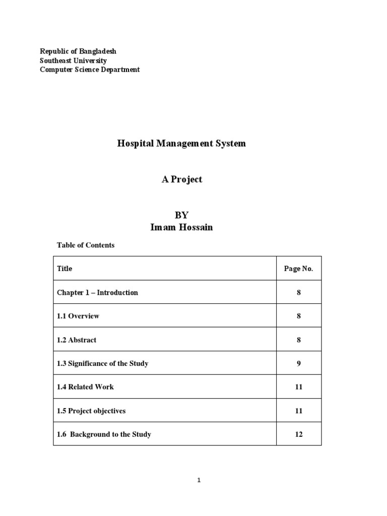 Hospital Management System | Download Free PDF | Sql | Databases