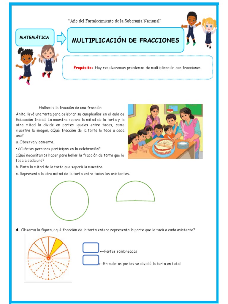 Ficha Matemat-Multiplicación de Fracciones | PDF | Multiplicación