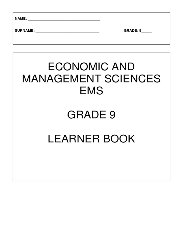 Grade 9 EMS Learner Workbook For 2020 | PDF | Debits And Credits | Cheque