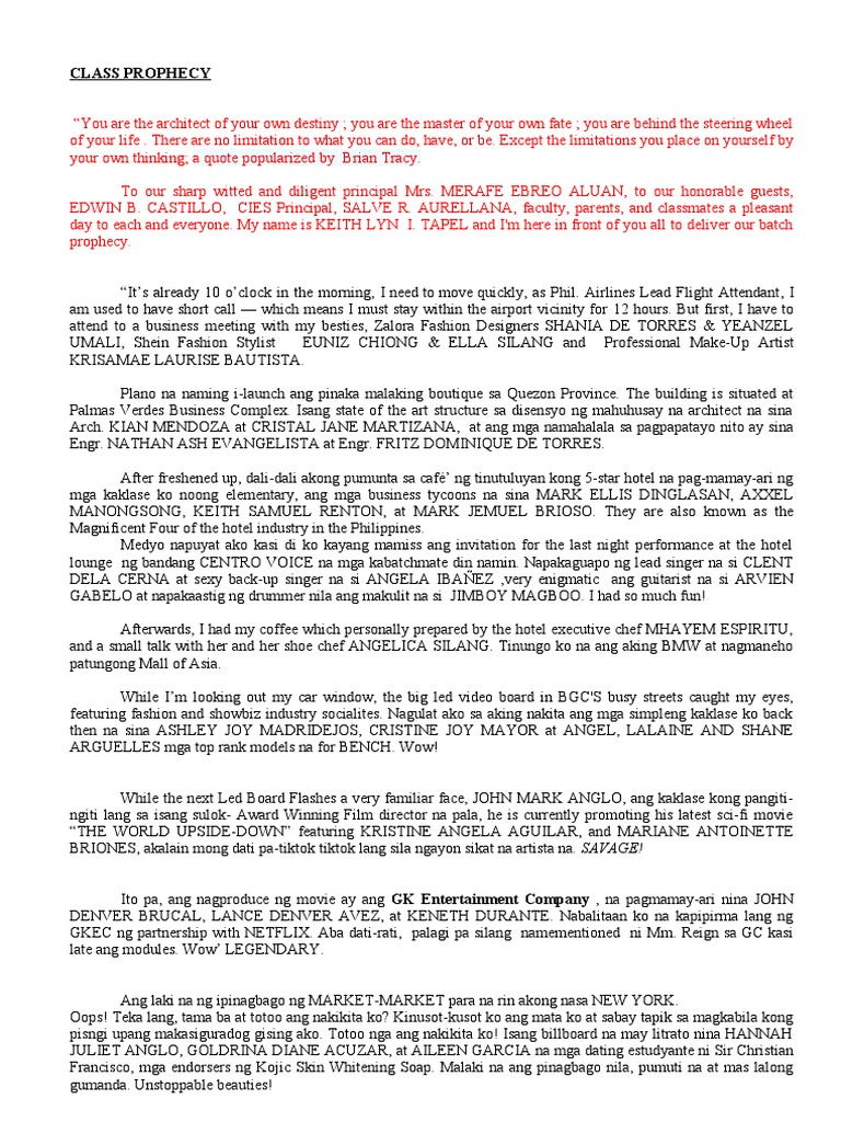 2021-2022 Class Prophecy | PDF | Aviation | Transport