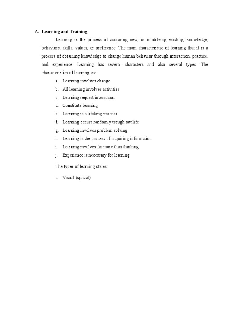 Learning and Training | PDF | Wellness
