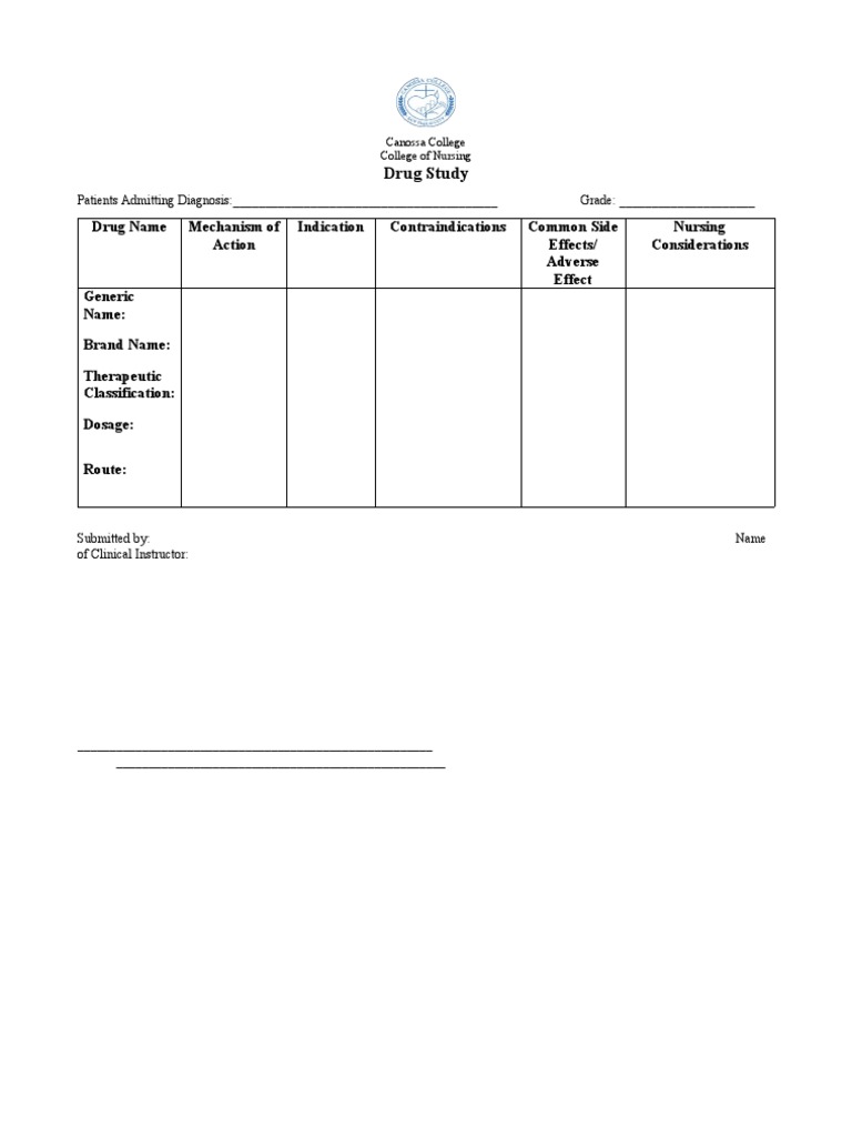 Drug Study Format | PDF