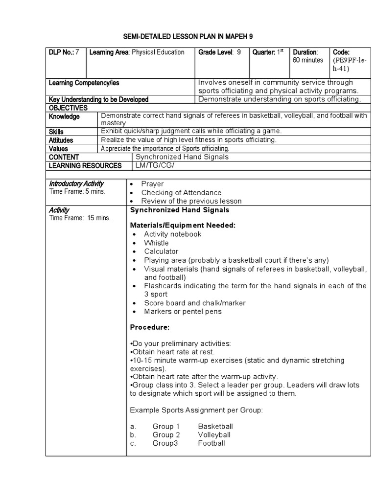 PE9 Q1 - LP7 MELCs | PDF | Cognition | Learning