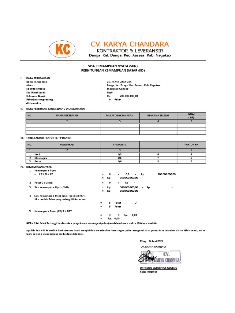 Sisa Kemampuan Nyata (SKN) | PDF