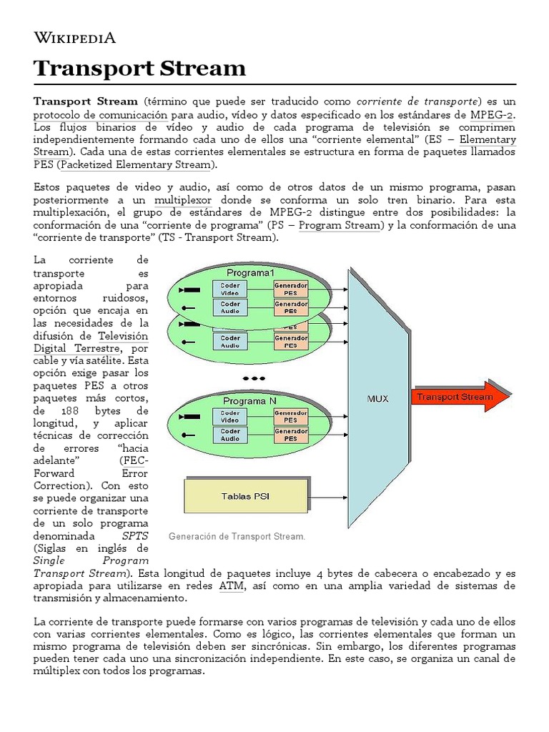MPEG Transport Stream - Español | PDF | Ciencias de la Computación ...