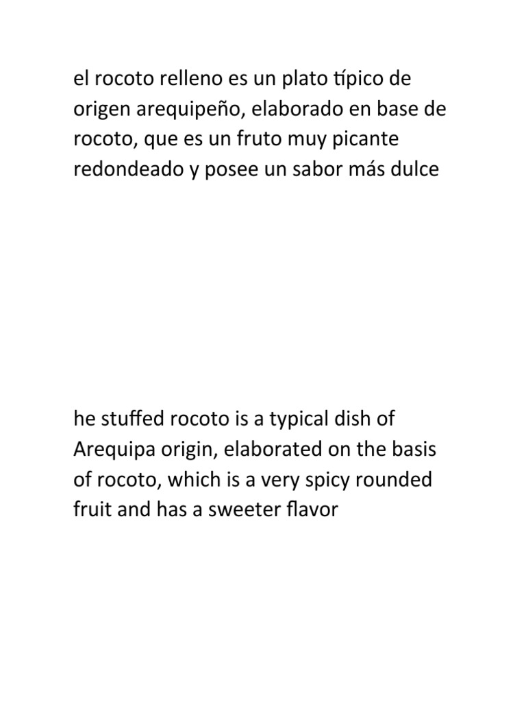 El Rocoto Relleno Es Un Plato Típico de Origen Arequipeño | PDF | Viajes y turismo