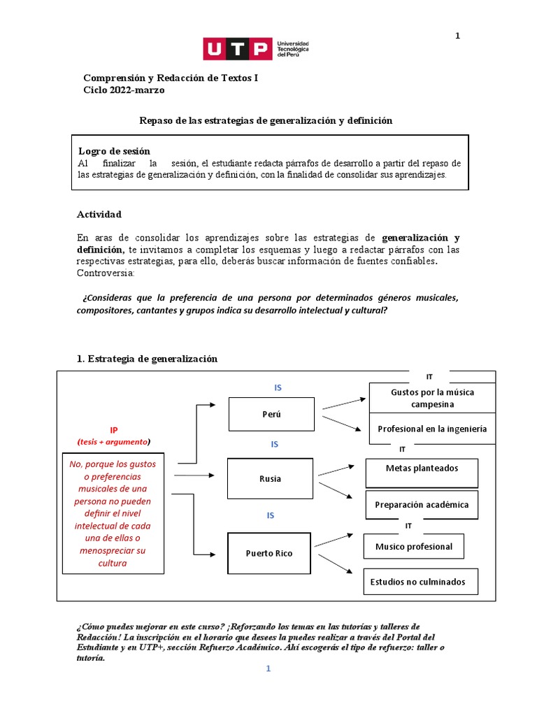 Estrategias de Generalización y Definición | PDF