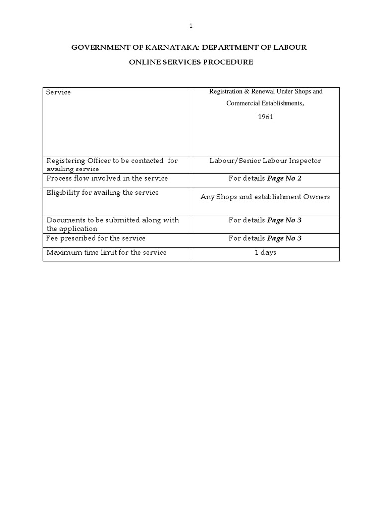 Registration and Renewal Procedures for Shops and Commercial ...