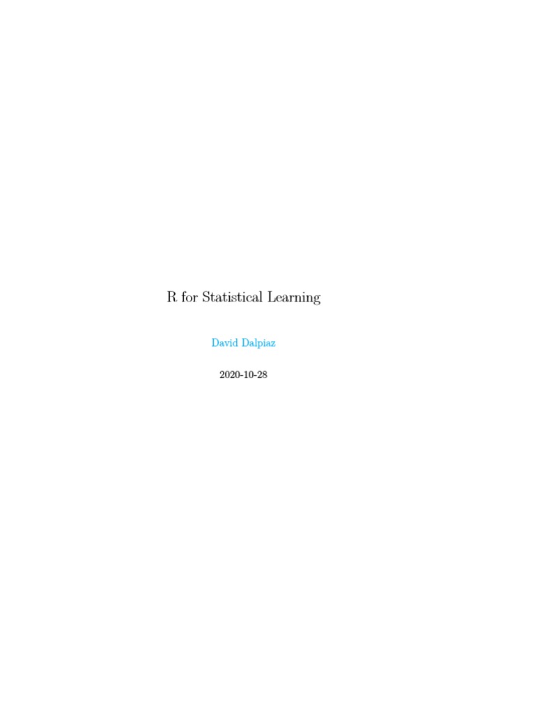 R for Statistical Learning | PDF | Probability Distribution | Random Variable