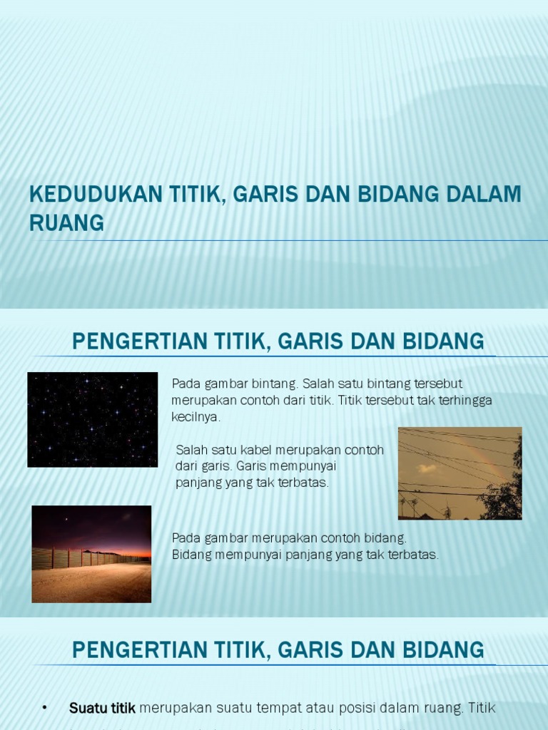 Kedudukan Titik, Garis, dan Bidang | PDF