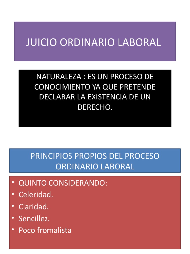 Principios del Juicio Ordinario Laboral | PDF