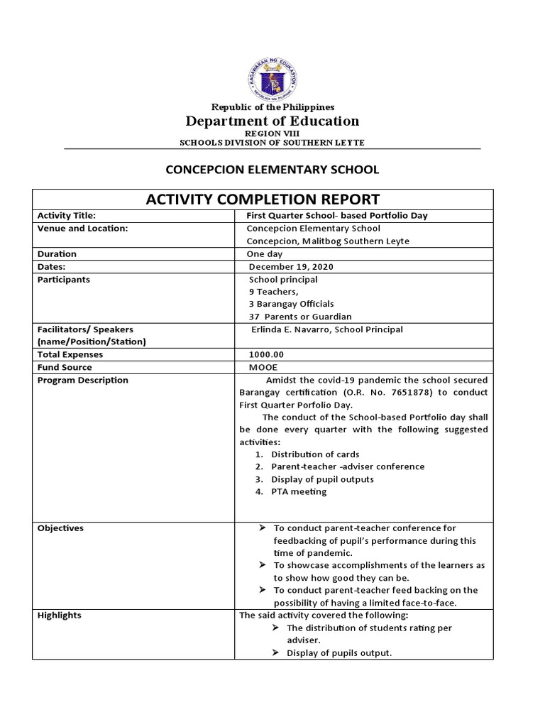 Portfolio Day 1st Quarter ACR | Download Free PDF | Behavior Modification | Learning