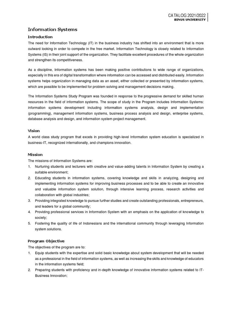SIS Information Systems 2021 | PDF | Information System | Information