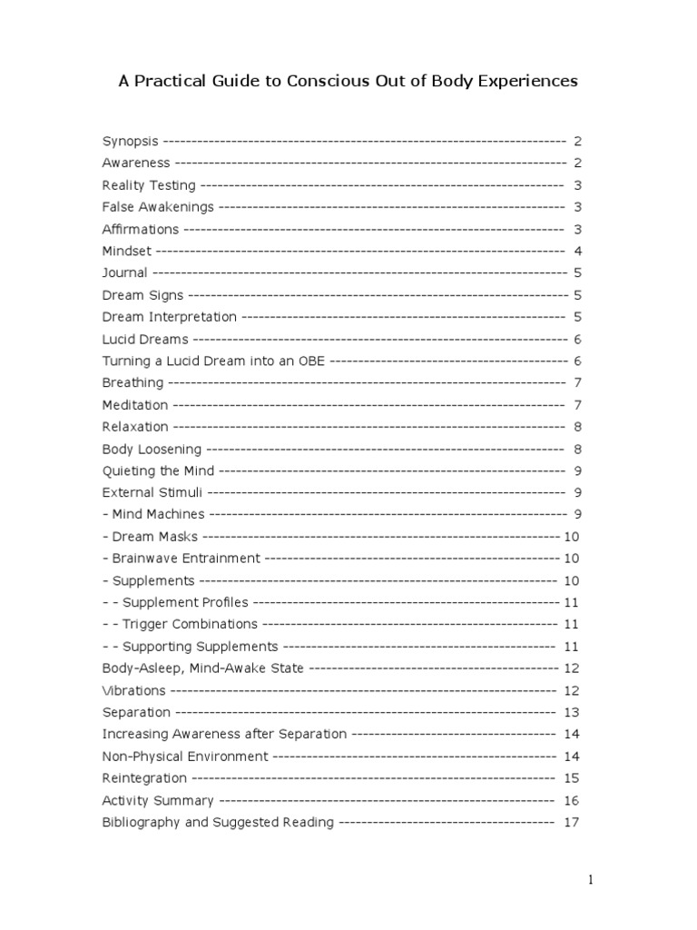 Guide to Conscious Out of Body Experiences | PDF | Dream | Sleep
