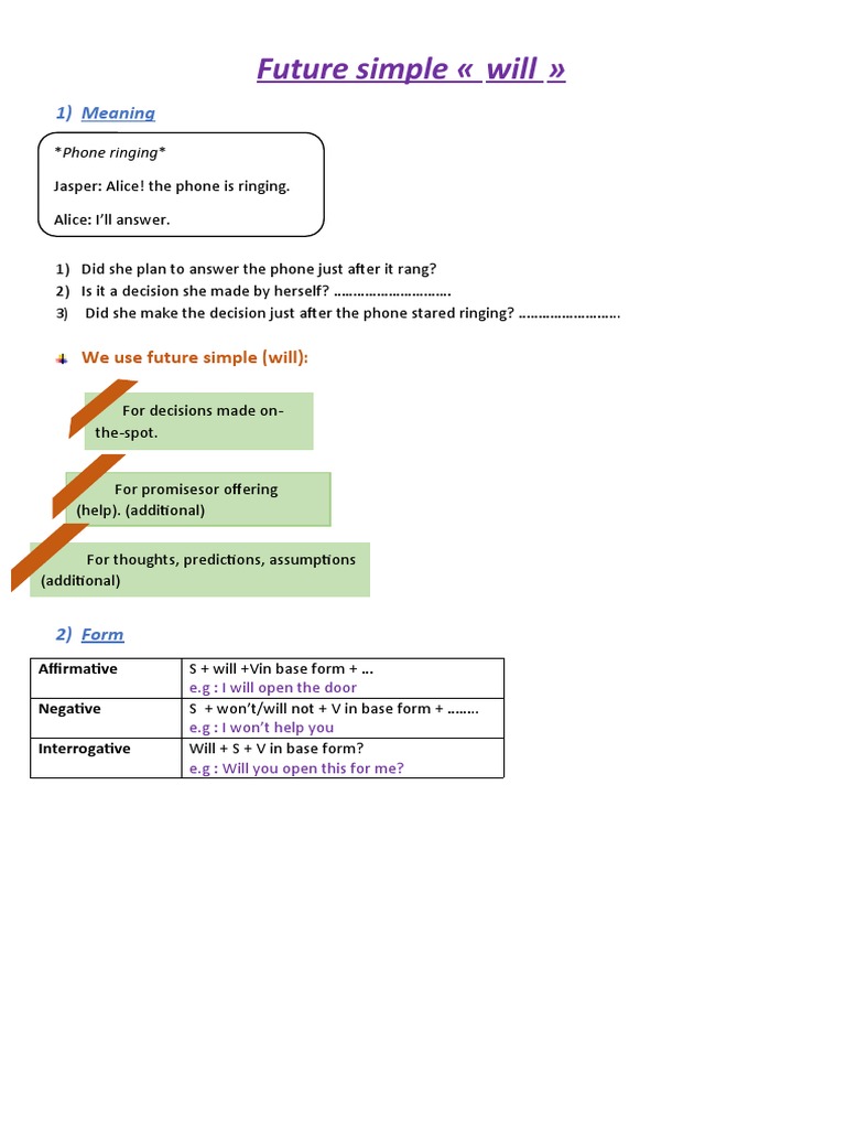 Future Simple | PDF | Linguistic Typology | Language Mechanics