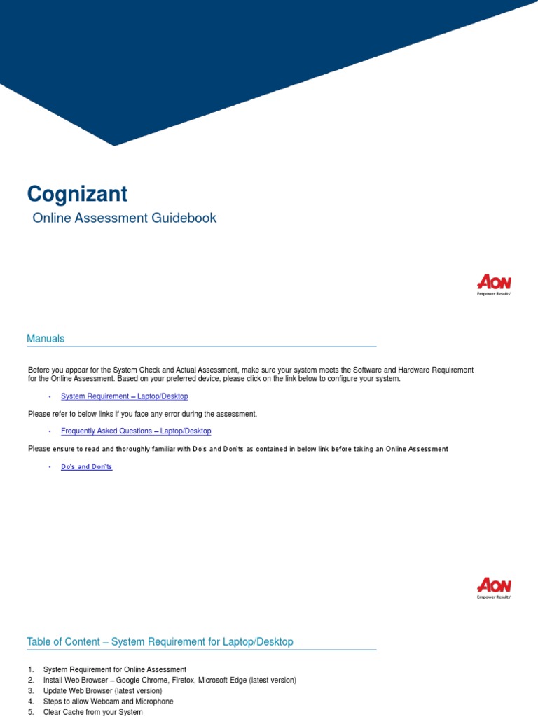 Cognizant: Online Assessment Guidebook | PDF | World Wide Web ...