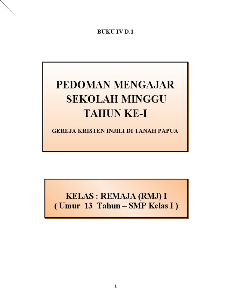 Pedoman Mengajar SM, Klas Rmj. 1 | PDF