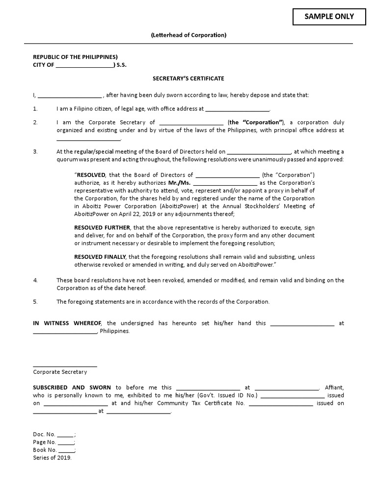 Sec Cert | PDF | Proxy Voting | Legal Documents