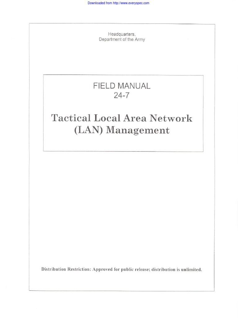 Tactical LAN Managment (FM 24-7) | PDF | Computer Network | Network Interface Controller