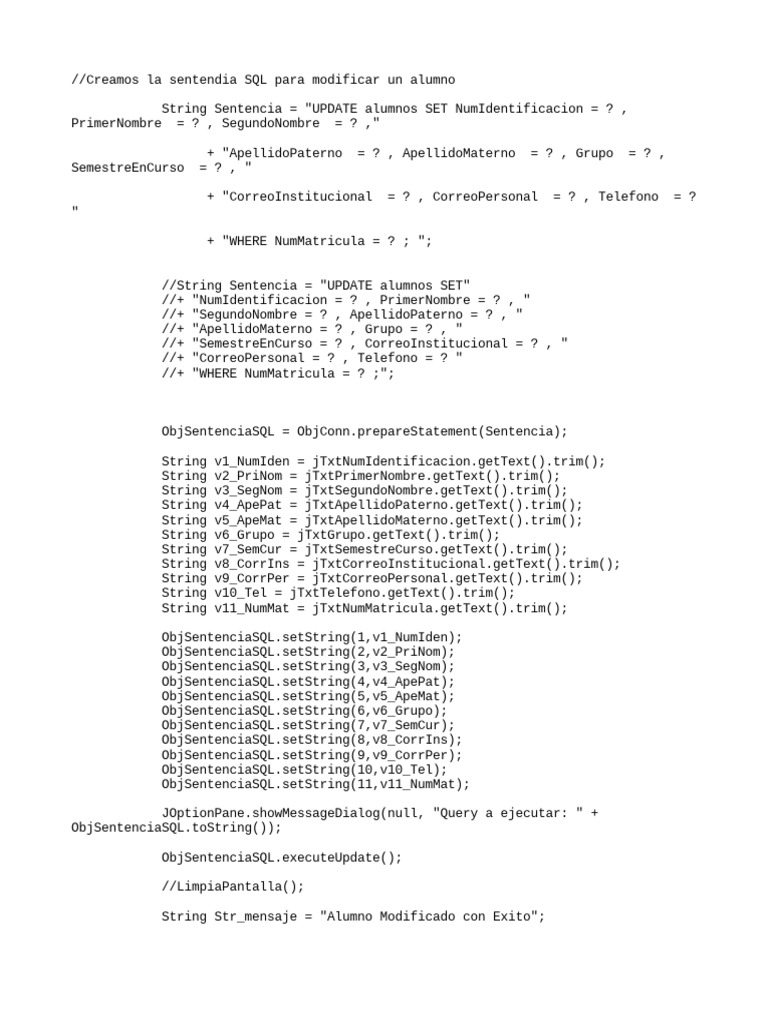 Botón Modificar | PDF | SQL | Bases de datos