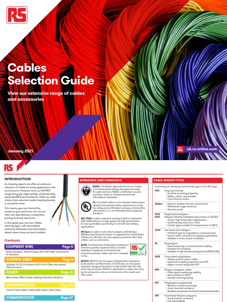 Cables Selection Guide: View Our Extensive Range of Cables and ...