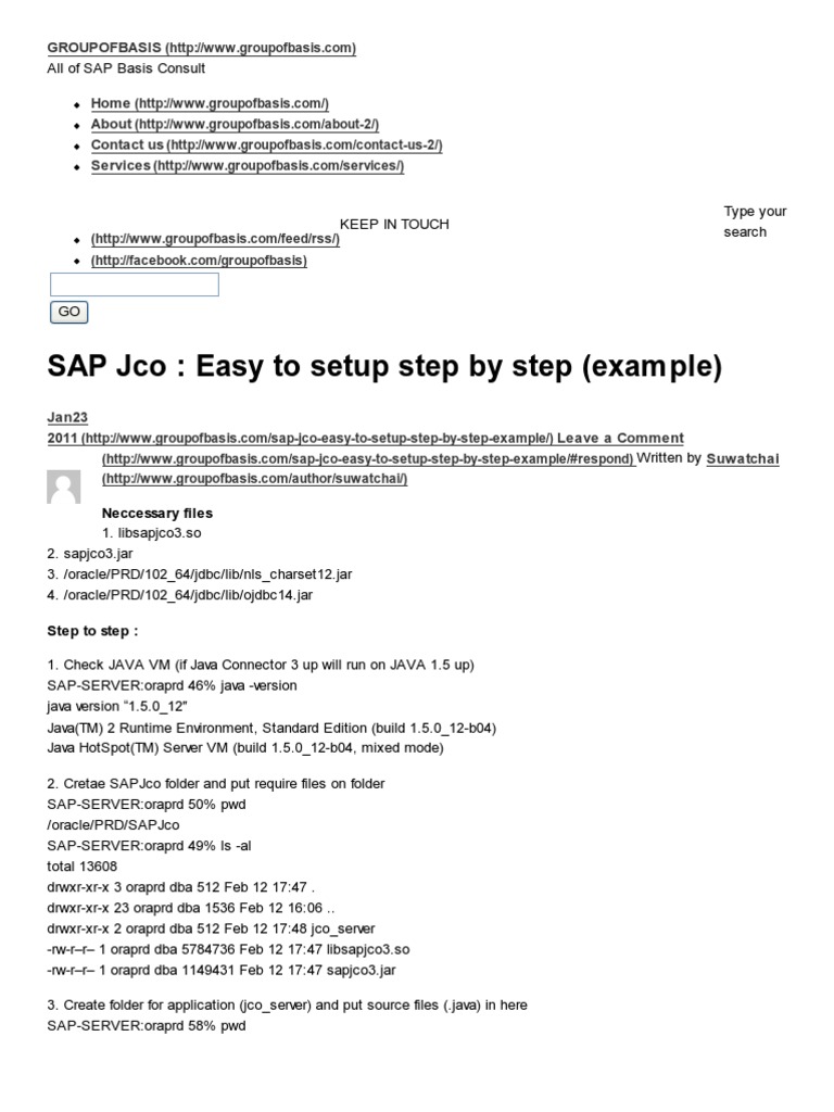 SAP JCo Setup Guide and Example | PDF | Java (Programming Language ...