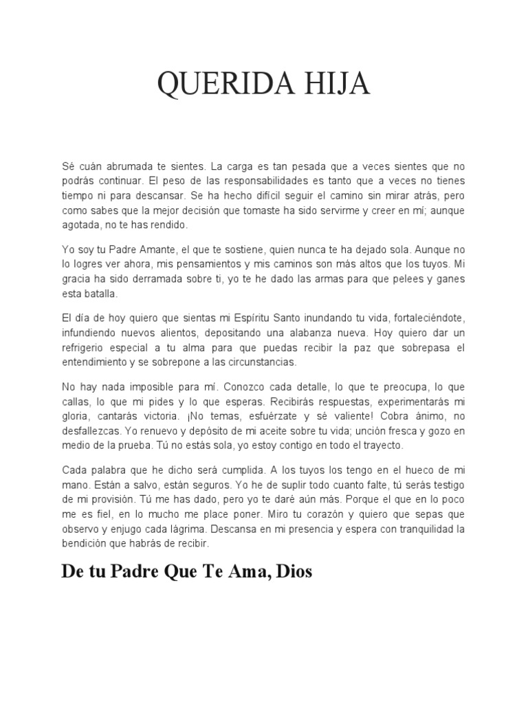 Querida Hija, Hijo | PDF | Amor | Bendición