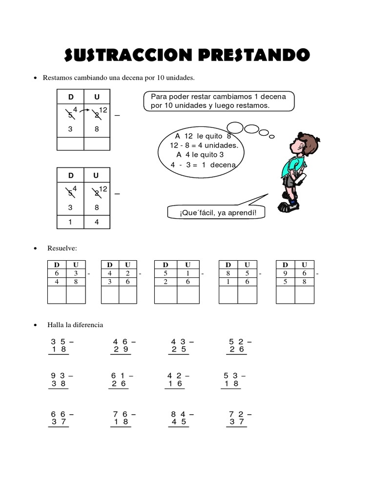 Ficha de Sustraccion | PDF