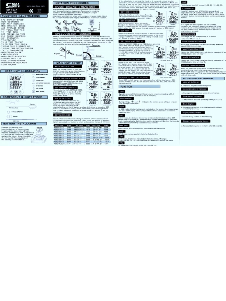 Manual de Usuario Sunding SD-563A (1 Páginas) | PDF