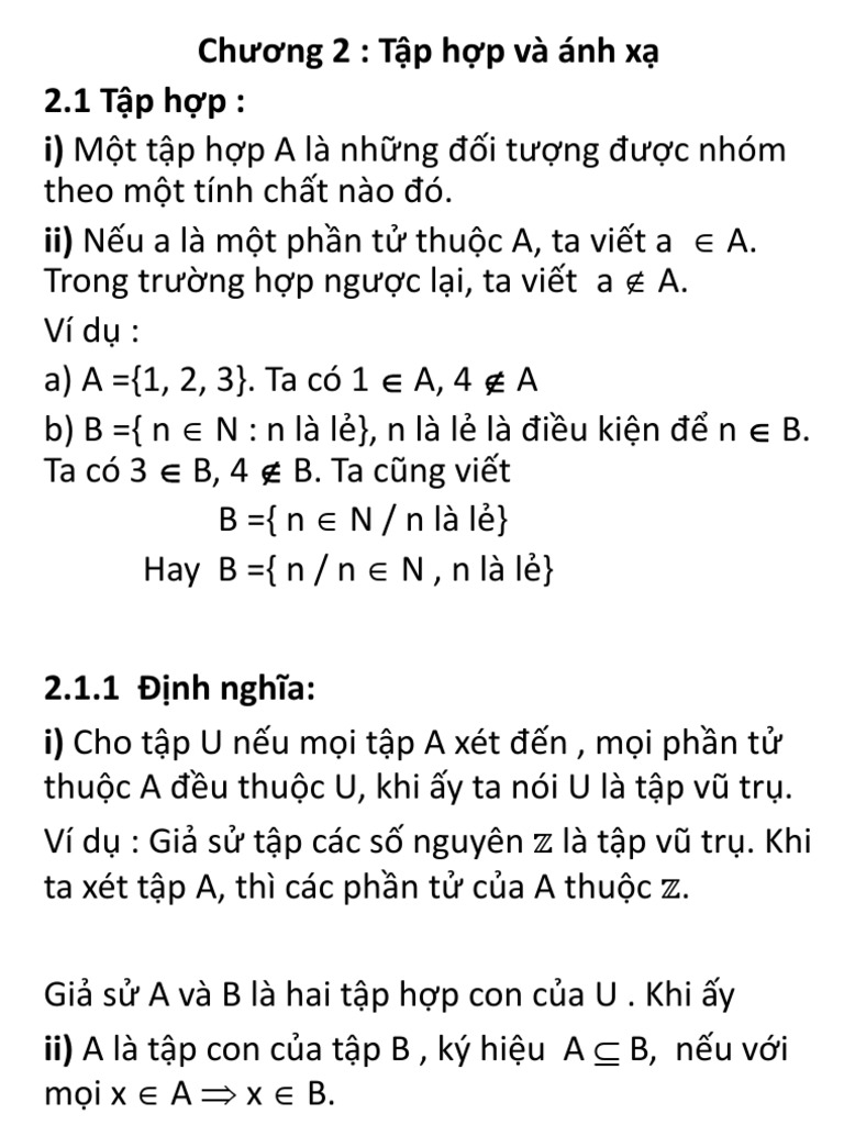 Toan Roi Rac - Chuong-2-TapHop-AnhXa-22-23 | PDF