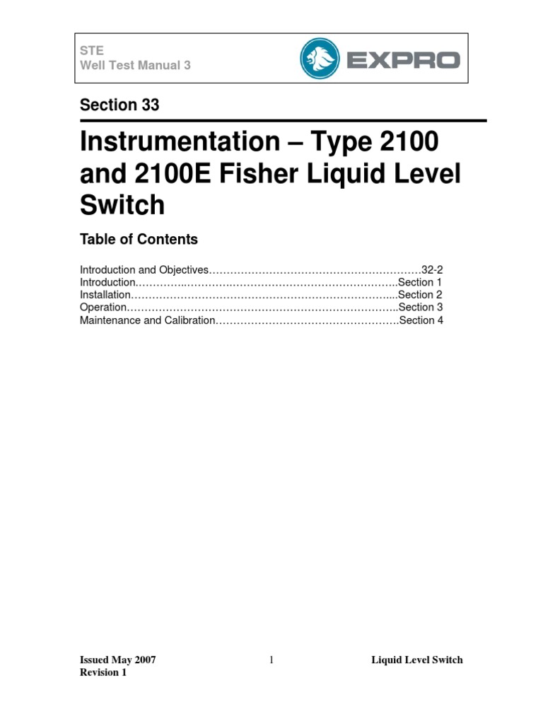 Section 33 - Fisher 2100 and 2100E | PDF | Switch | Electrical Connector