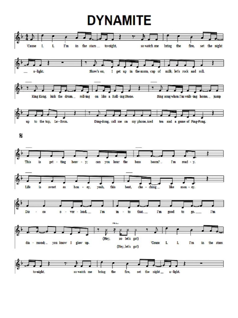 Dynamite BTS Partitura Piano | PDF