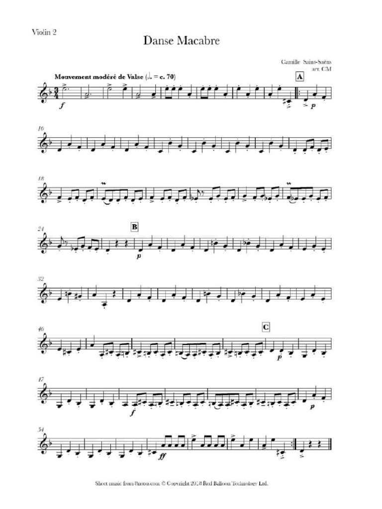 Danza Macabra Duo Violin Partitura | PDF
