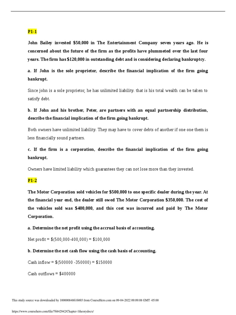 Chapter 1 Theory | PDF | Stocks | Sales