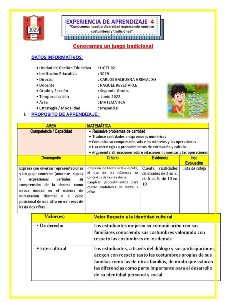 Sesion de Aprendizaje Matematica de Miércoles 15 de Junio Del 2022 ...