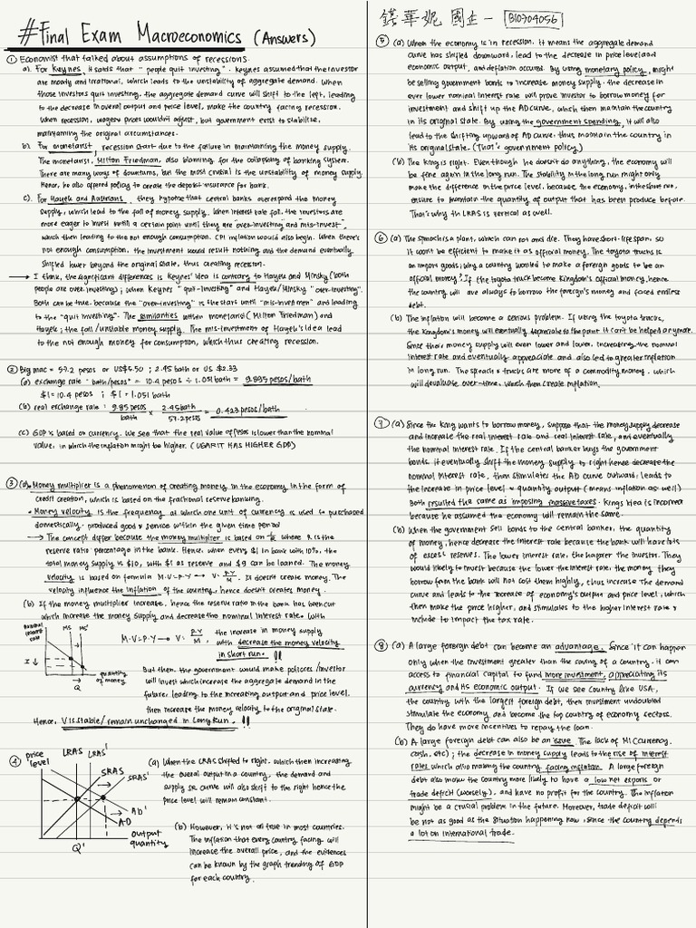 Final Exam Macroeconomics | PDF