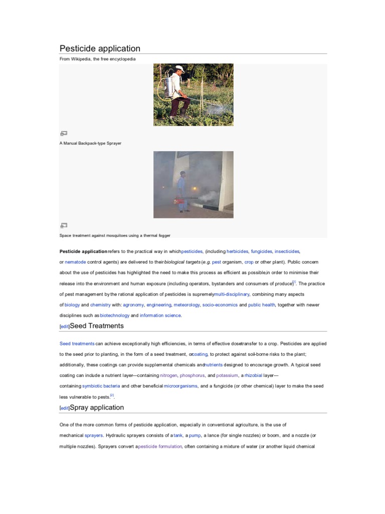 Pesticide Application | PDF | Pest (Organism) | Agriculture
